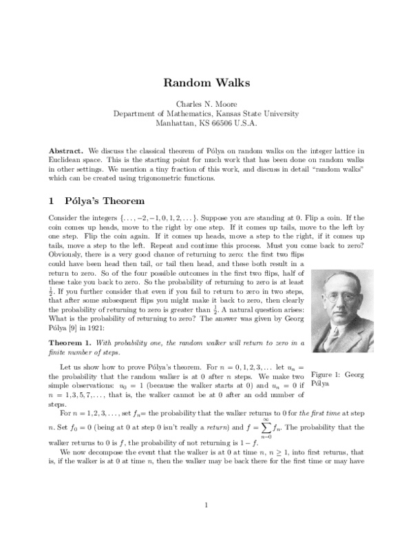 (PDF) Random Walks | Charles Moore - Academia.edu