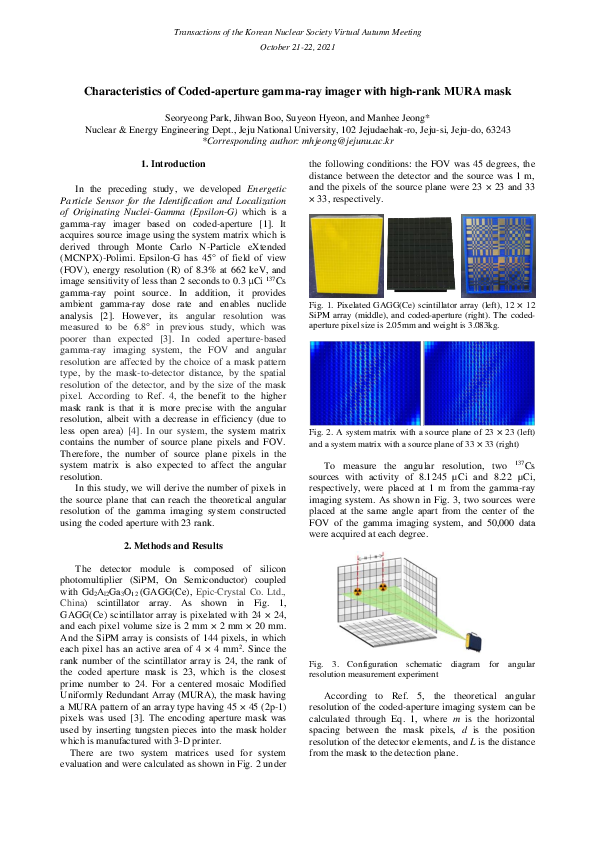(PDF) Characteristics of Coded-aperture gamma-ray imager with high-rank ...