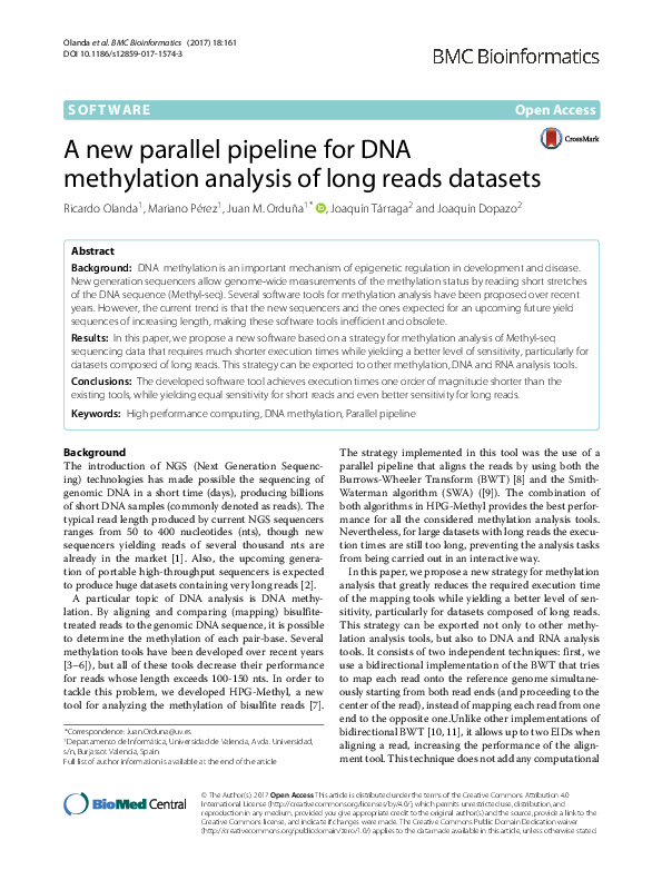(PDF) A new parallel pipeline for DNA methylation analysis of long ...
