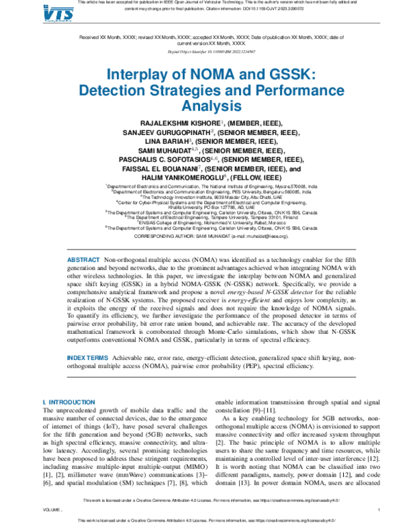 Pdf Noma Gssk Integration Detection And Performance