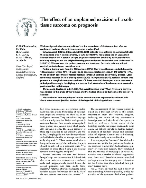 (PDF) The effect of an unplanned excision of a soft-tissue sarcoma on ...
