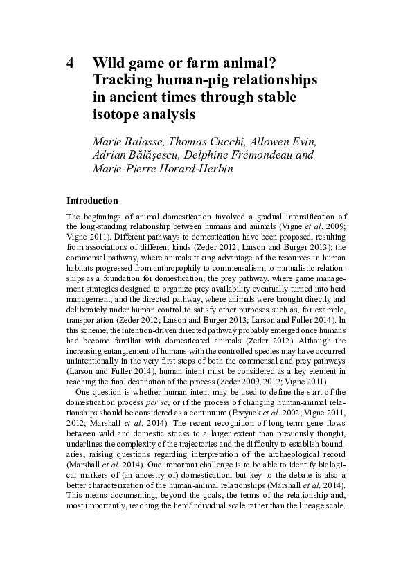 (PDF) Wild game or farm animal? Tracking human-pig relationships in ...