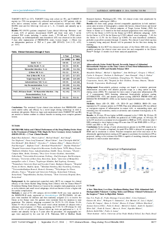 (PDF) TCT-608 A New Thin-Strut, Low-Dose, Sirolimus-Eluting Stent With ...