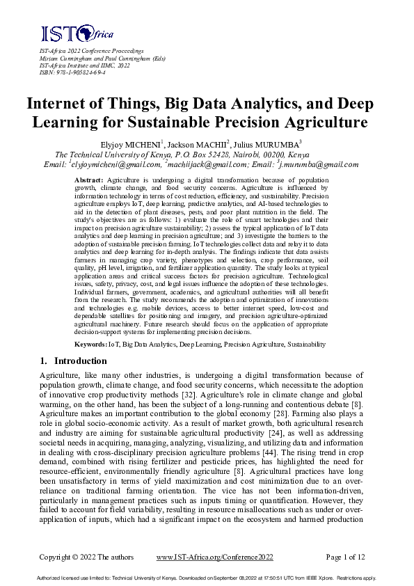 (PDF) Internet of Things, Big Data Analytics, and Deep Learning for Sustainable Precision ...