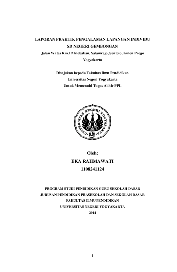 (PDF) Laporan Praktik Pengalaman Lapangan Individuslb Negeri 1 Bantul