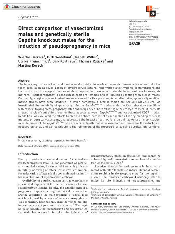 (PDF) Direct comparison of vasectomized males and genetically sterile ...