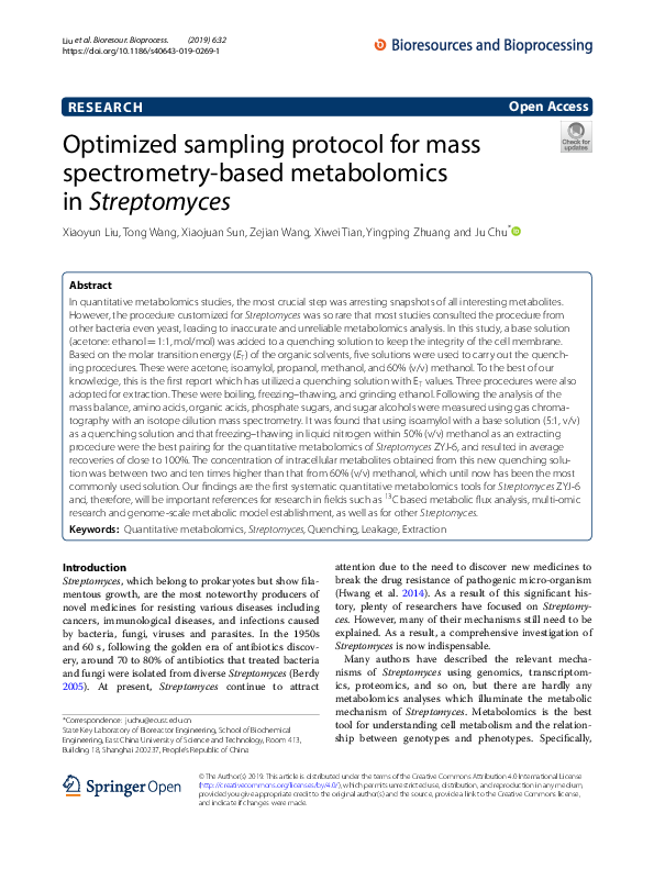 (PDF) Optimized sampling protocol for mass spectrometry-based ...