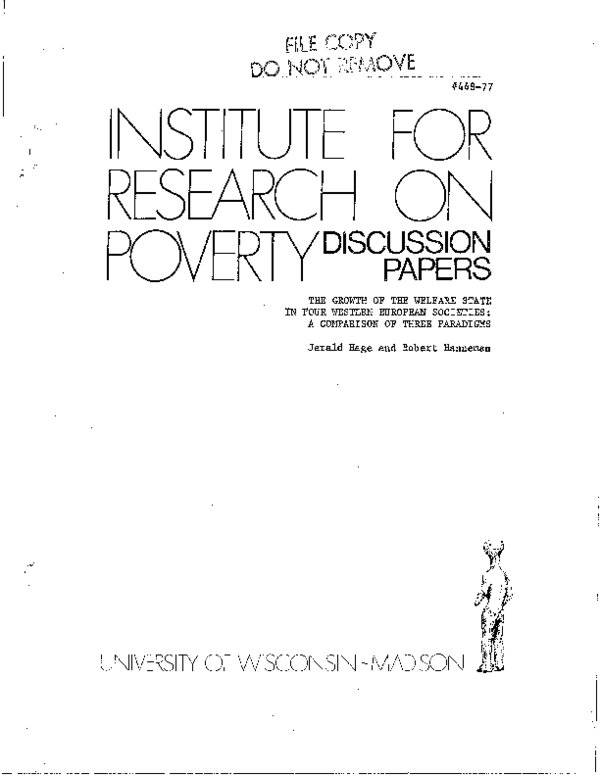(PDF) Nsttute for Research on the Growth of the Welfare State in Four ...