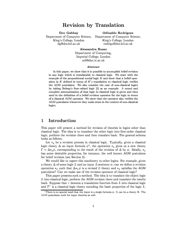 (PDF) Revision by Translation