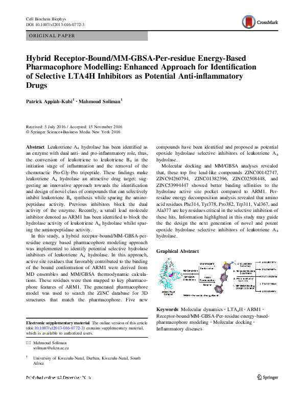 (PDF) Hybrid Receptor-Bound/MM-GBSA-Per-residue Energy-Based ...