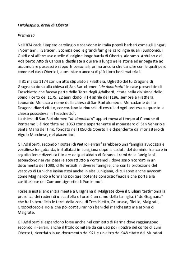 (DOC) I Malaspina eredi di Oberto | sandro santini - Academia.edu