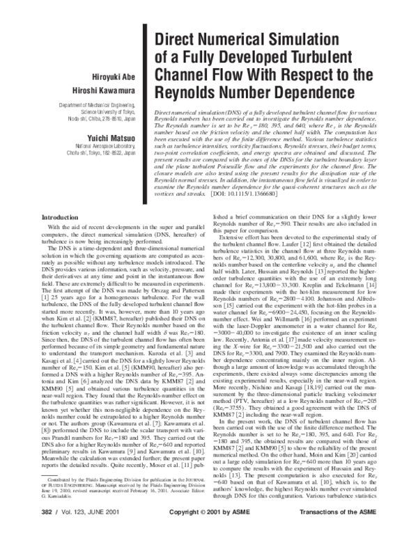 (PDF) Direct Numerical Simulation of a Fully Developed Turbulent ...