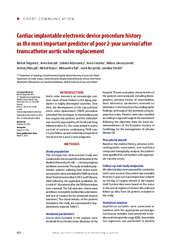 (PDF) Cardiac implantable electronic device procedure history as the ...