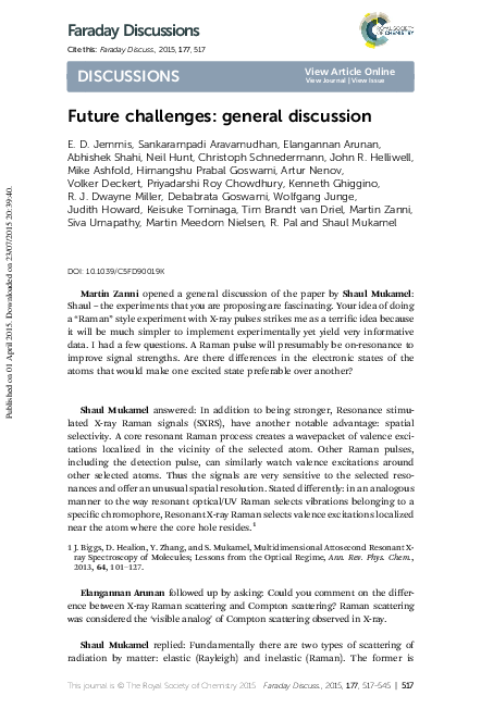 (PDF) Future challenges: general discussion