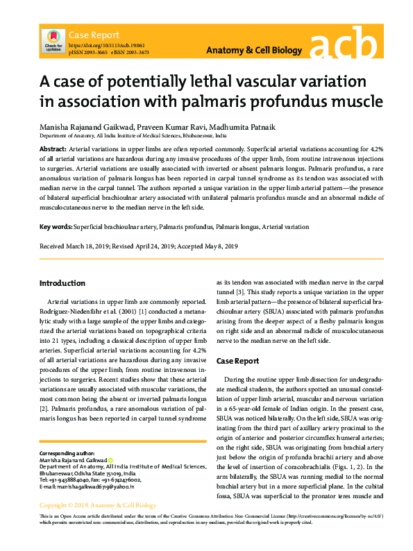 (PDF) A case of potentially lethal vascular variation in association ...