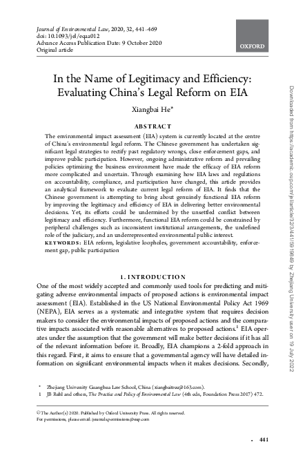 (PDF) In the Name of Legitimacy and Efficiency: Evaluating China's ...