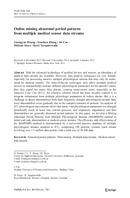 (PDF) Online mining abnormal period patterns from multiple medical ...