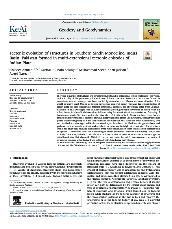 (PDF) Tectonic evolution of structures in Southern Sindh Monocline ...