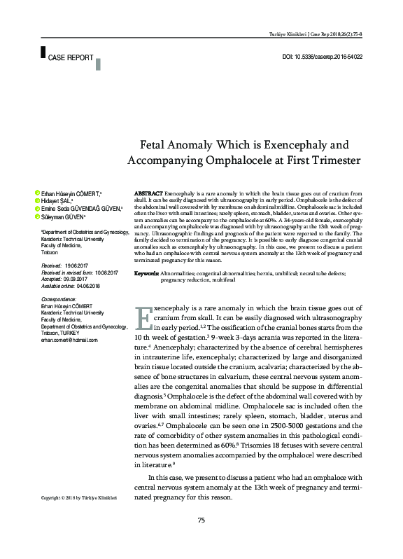 (PDF) Fetal Anomaly Which is Exencephaly and Accompanying Omphalocele ...