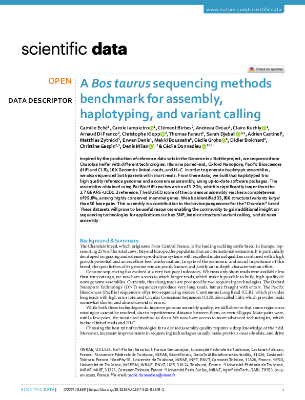 (PDF) A Bos taurus sequencing methods benchmark for assembly ...