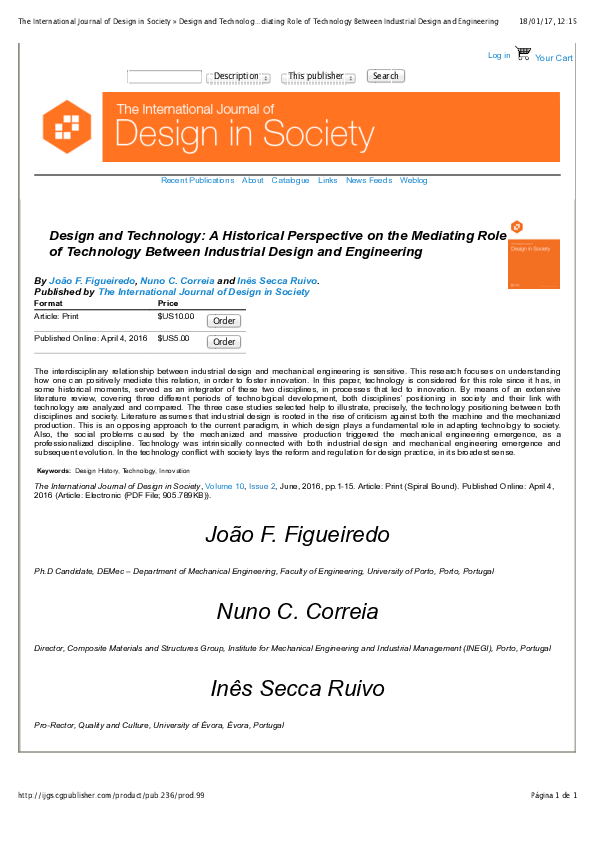(PDF) Design and Technology: A Historical Perspective on the Mediating ...