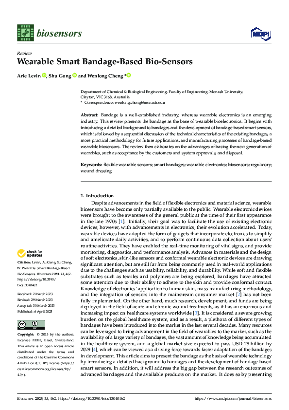 (PDF) Wearable Smart Bandage-Based Bio-Sensors