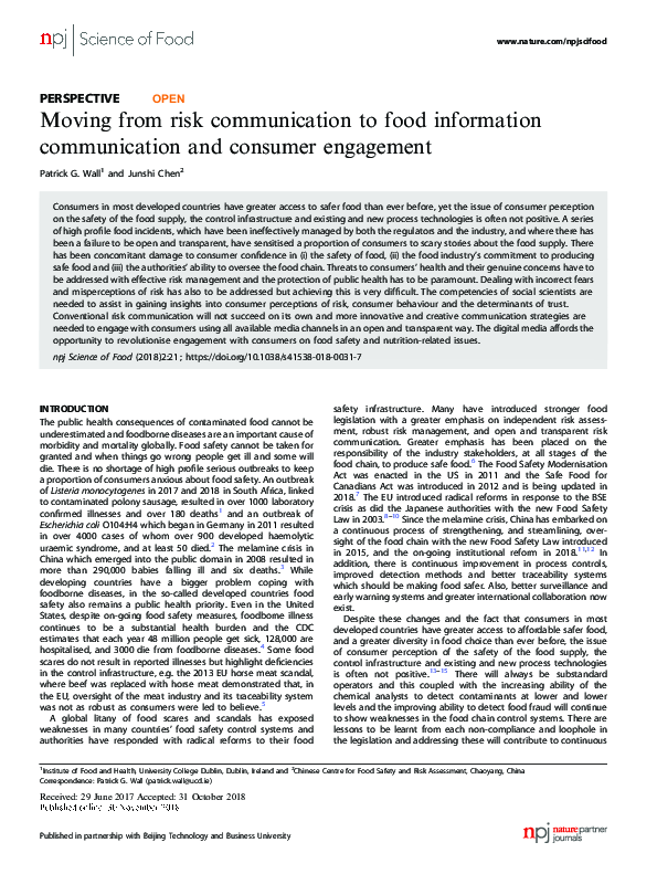 (PDF) Moving from risk communication to food information communication ...