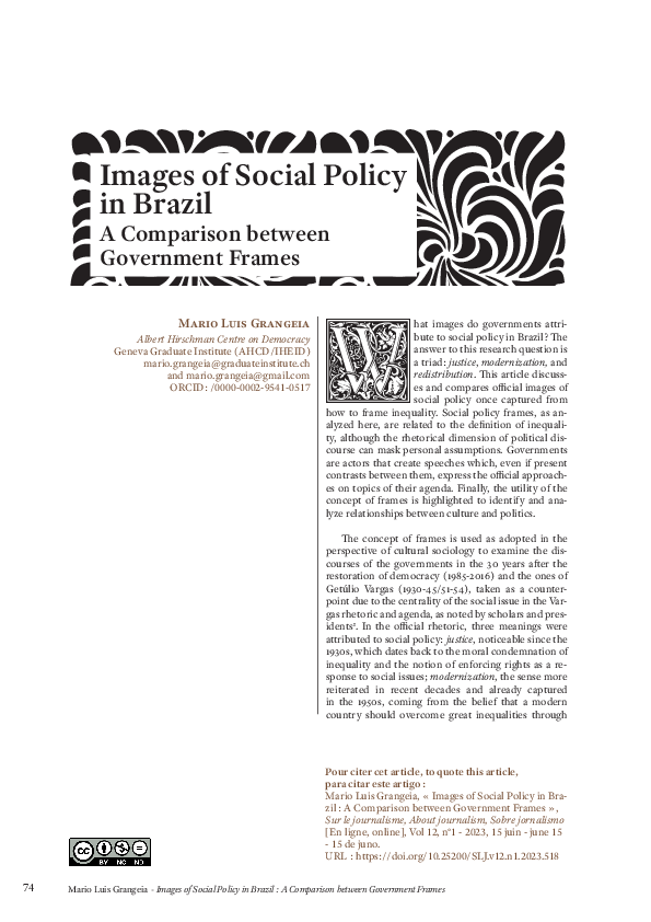 (PDF) Images of Social Policy in Brazil | Mario Luis Grangeia ...