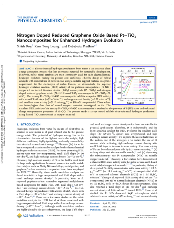 (PDF) Nitrogen Doped Reduced Graphene Oxide Based Pt–TiO2 ...
