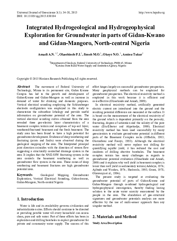 (PDF) Integrated Hydrogeological and Hydrogeophysical Exploration for ...