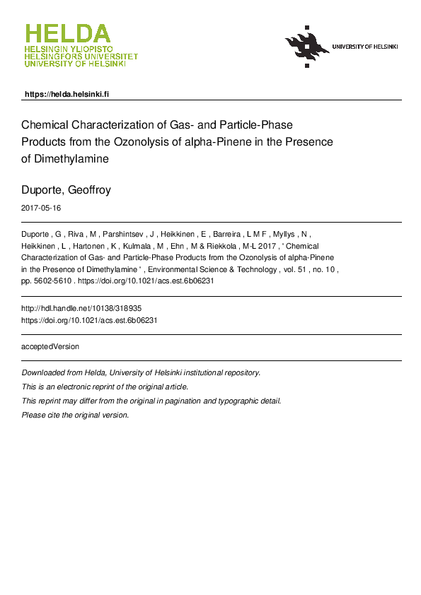 (PDF) Chemical Characterization of Gas- and Particle-Phase Products ...
