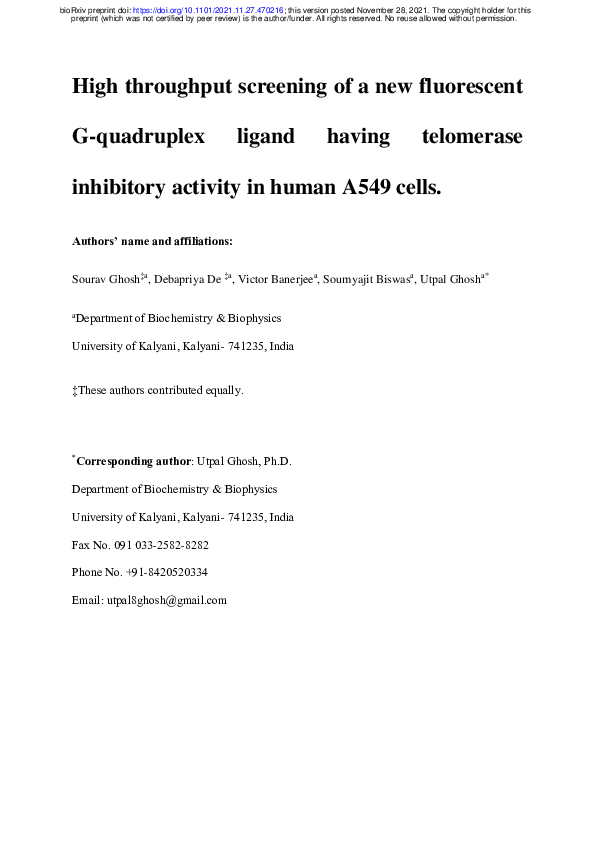 (PDF) High throughput screening of a new fluorescent G-quadruplex ...