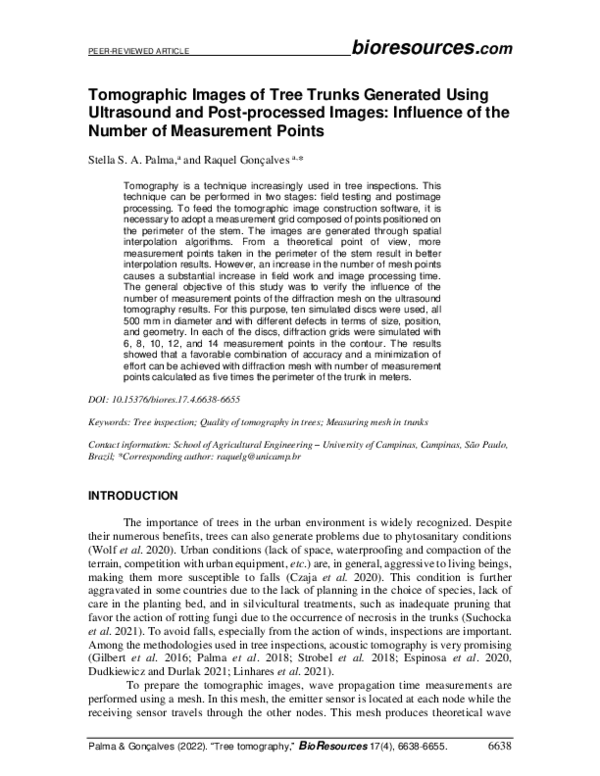 (PDF) Tomographic images of tree trunks generated using ultrasound and ...