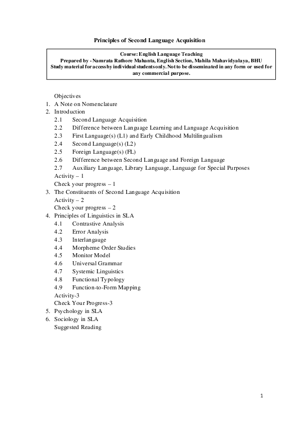 (PDF) Principles of Second Language Aquisition