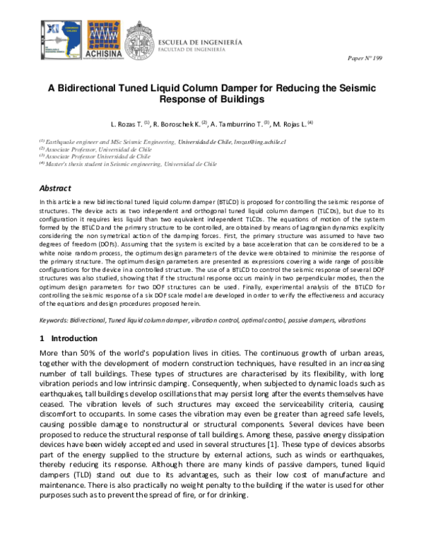 (PDF) A bidirectional tuned liquid column damper for reducing the ...