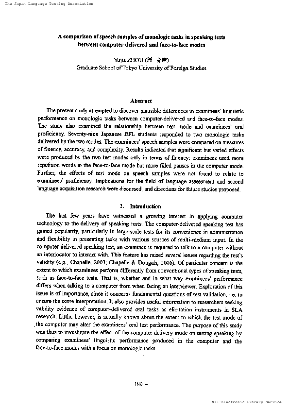 (PDF) A comparison of speech samples of monologic tasks in speaking ...