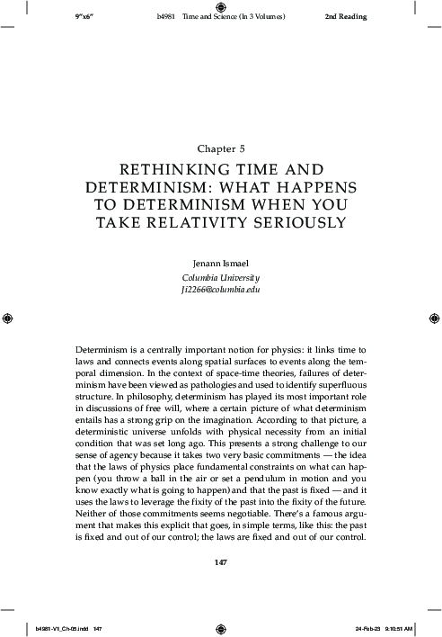(PDF) RETHINKING TIME AND DETERMINISM: what happens to determinism when you take relativity ...