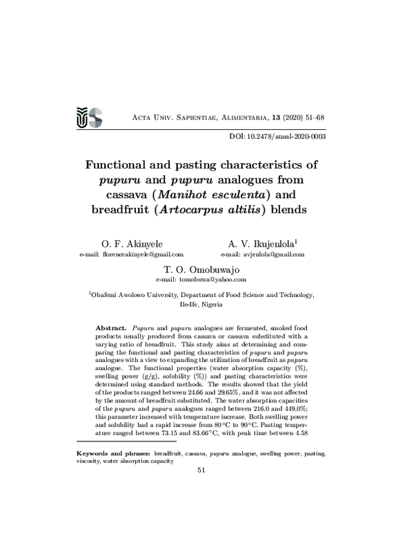 (PDF) Functional and pasting characteristics of pupuru and pupuru ...
