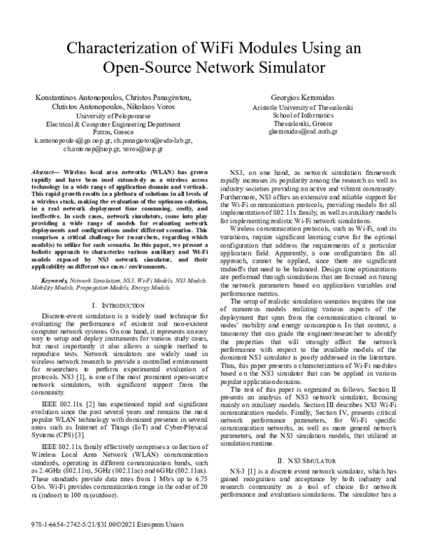 (PDF) Characterization of WiFi Modules Using an Open-Source Network ...