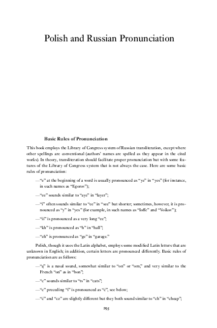 (PDF) Polish and Russian Pronunciation