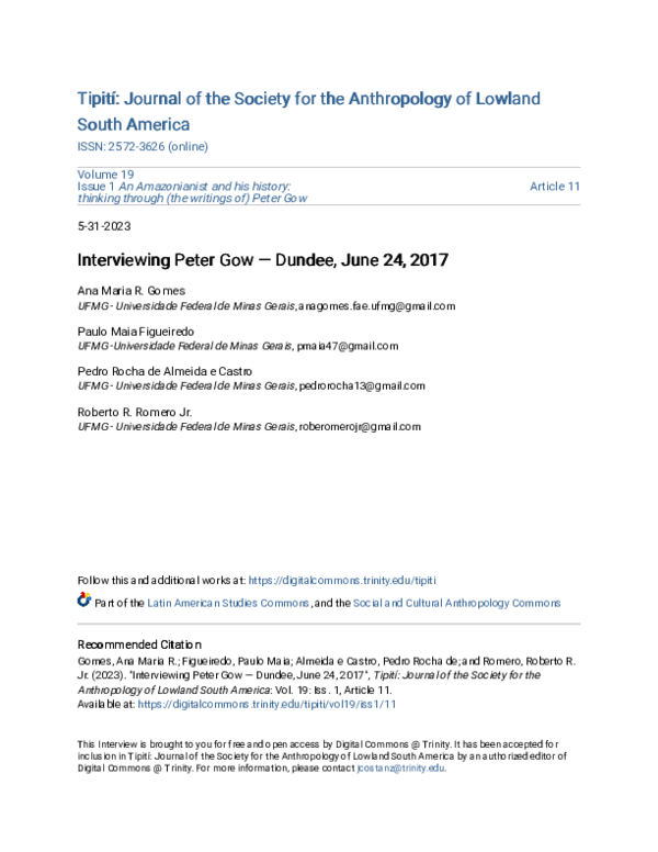 (PDF) Interviewing P. Gow