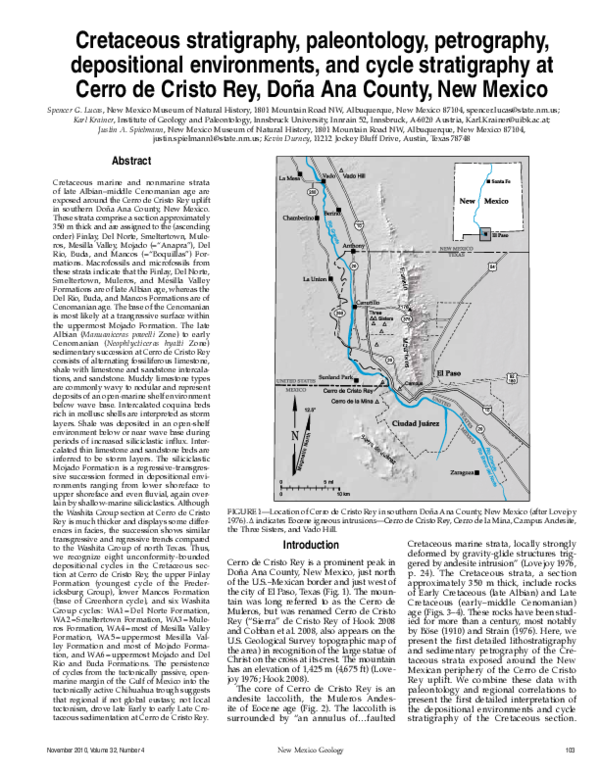 (PDF) Cretaceous stratigraphy, paleontology, petrography. Depositional ...