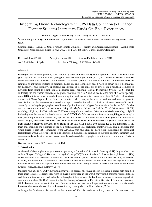 (PDF) Integrating Drone Technology with GPS Data Collection to Enhance ...