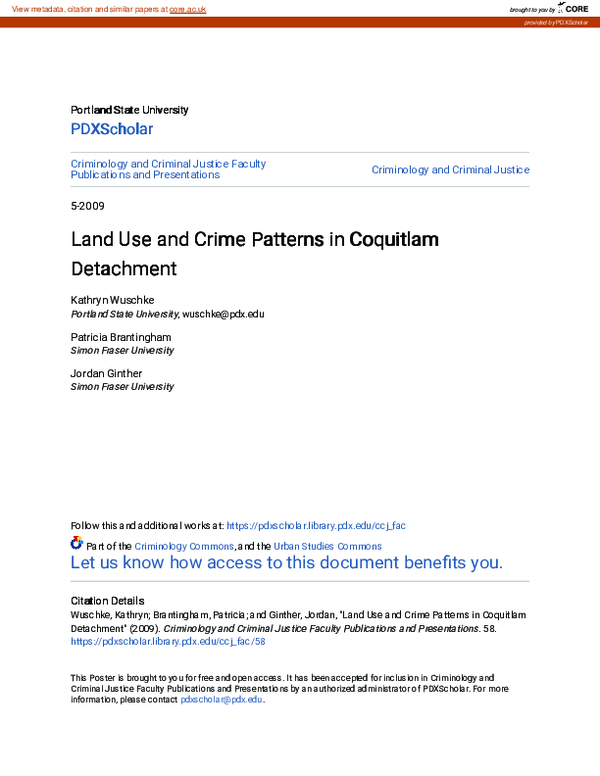 (PDF) Land Use and Crime Patterns in Coquitlam Detachment