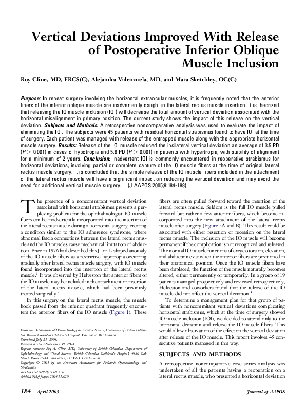 (PDF) Vertical Deviations Improved With Release of Postoperative ...