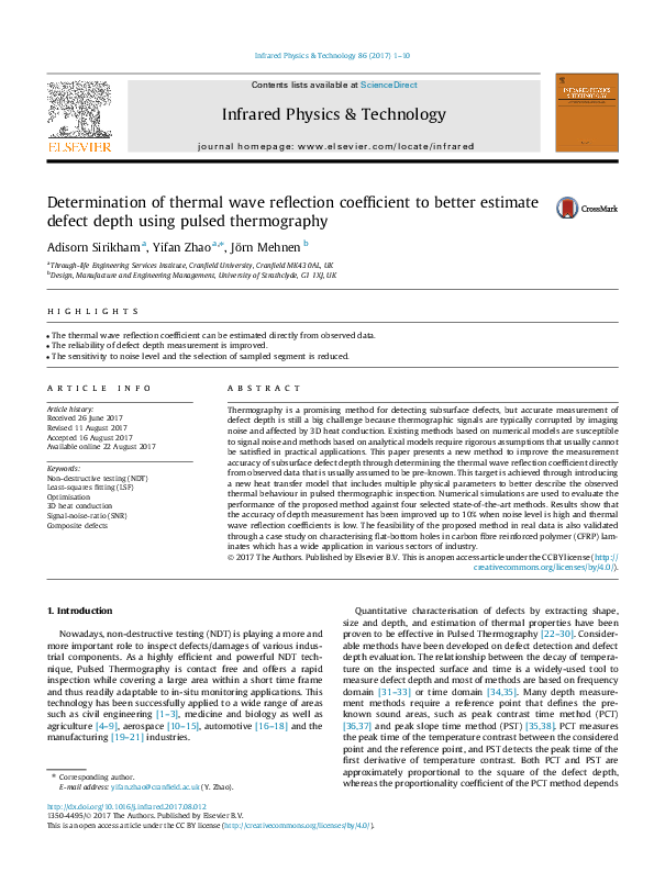 (PDF) Improving Defect Depth Estimation with Thermal Wave Coefficient