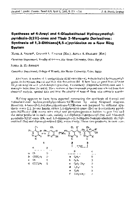 (PDF) Synthesis of New Pyridazine Derivatives
