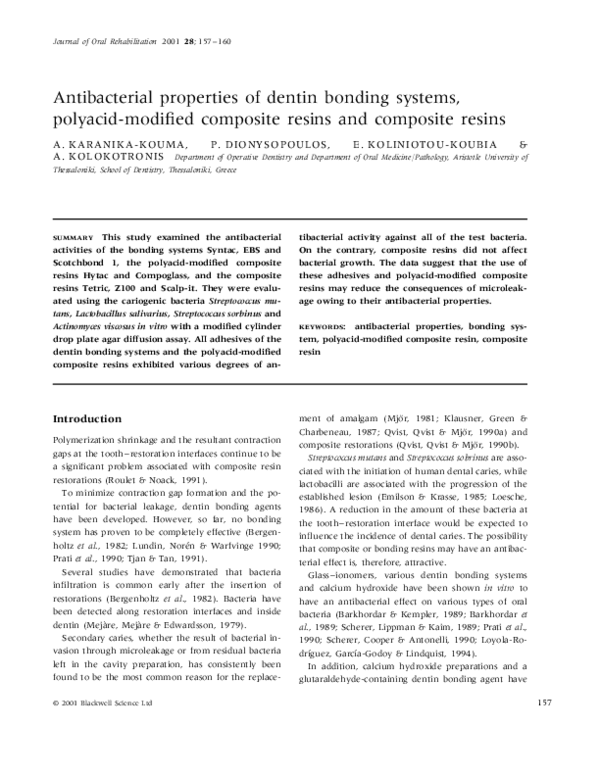 (PDF) Antibacterial properties of dentin bonding systems, polyacid ...