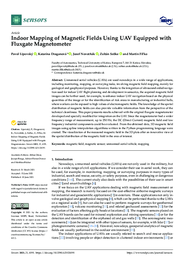 (PDF) Indoor Magnetic Field Mapping Using UAVs and Magnetometers