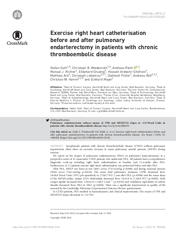 (PDF) Exercise right heart catheterization before and after pulmonary ...